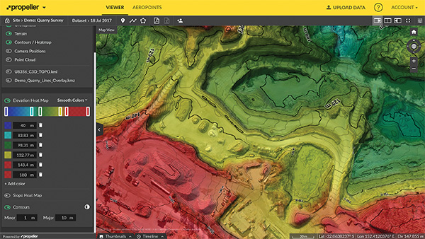 Propeller Quarry Elevation Heat Map with Contour Lines - Canadian ...